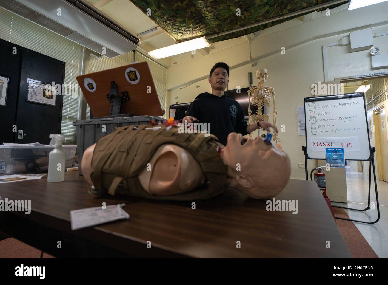 U.S. Navy Hospitalman 2nd Class George Javier, leading petty officer ...