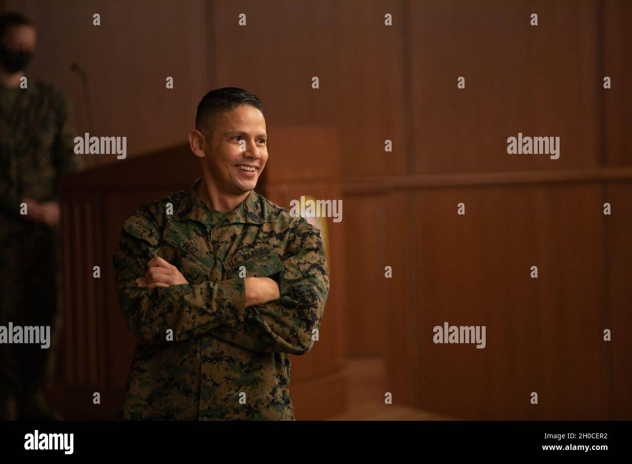 Sgt. Maj. Carlos Ruiz, outgoing sergeant major of 4th Marine Logistics ...