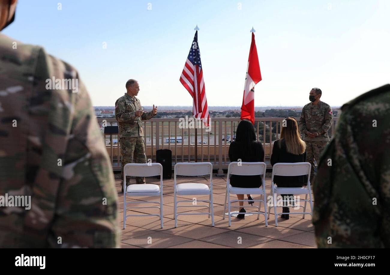 Maj. Gen. Daniel R. Walrath (left), commanding general, U.S. Army South ...