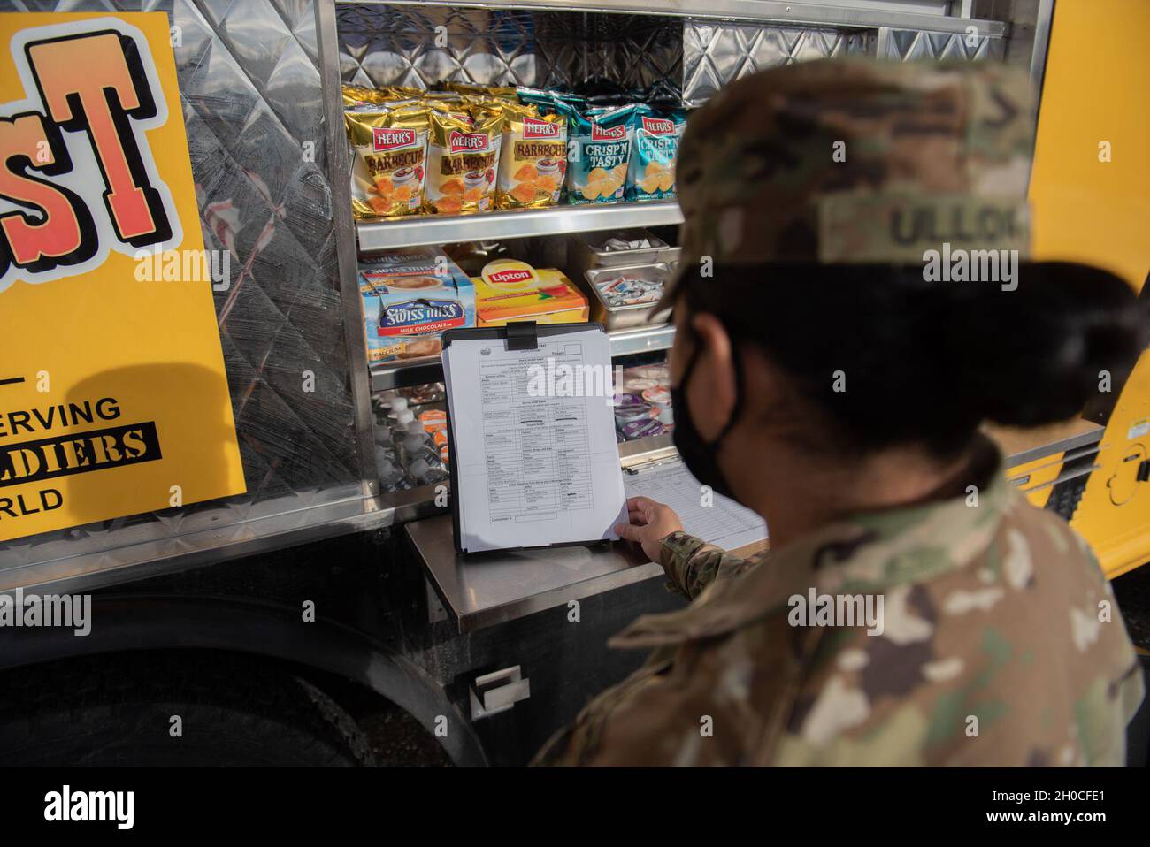 Sgt. Merideth Ulloa assigned to the 16th Sustainment Brigade checks out ...