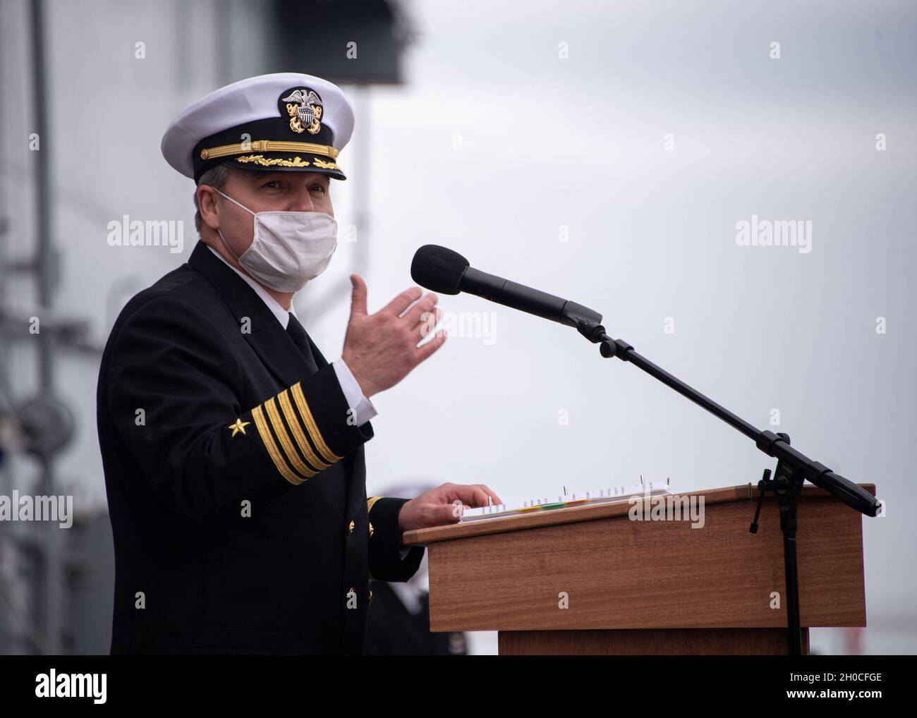 SAN DIEGO (Jan. 22, 2021) Capt. Aaron Kelley, commanding officer of the ...