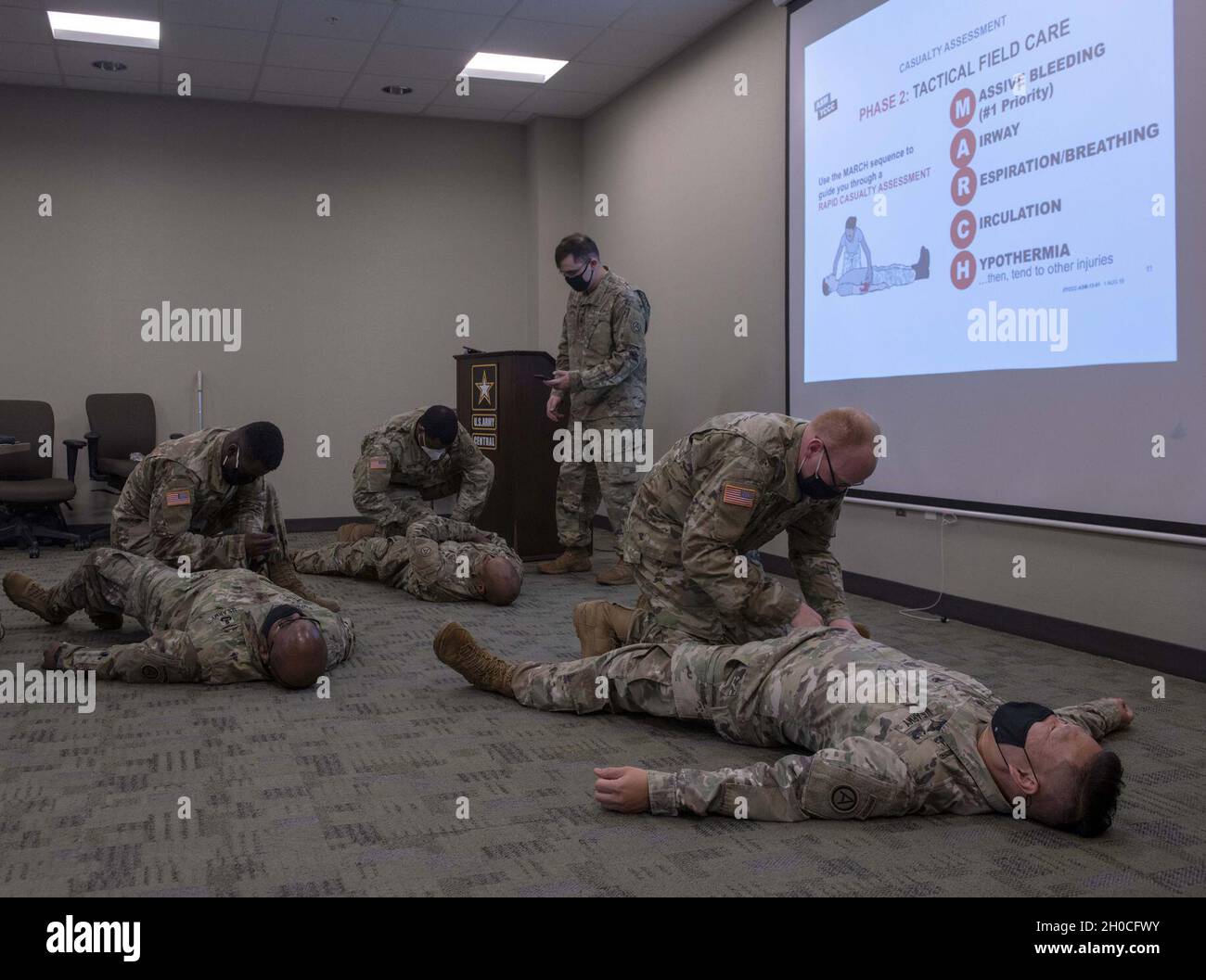 U.S. Army Central Soldiers compete in a tourniquet application ...