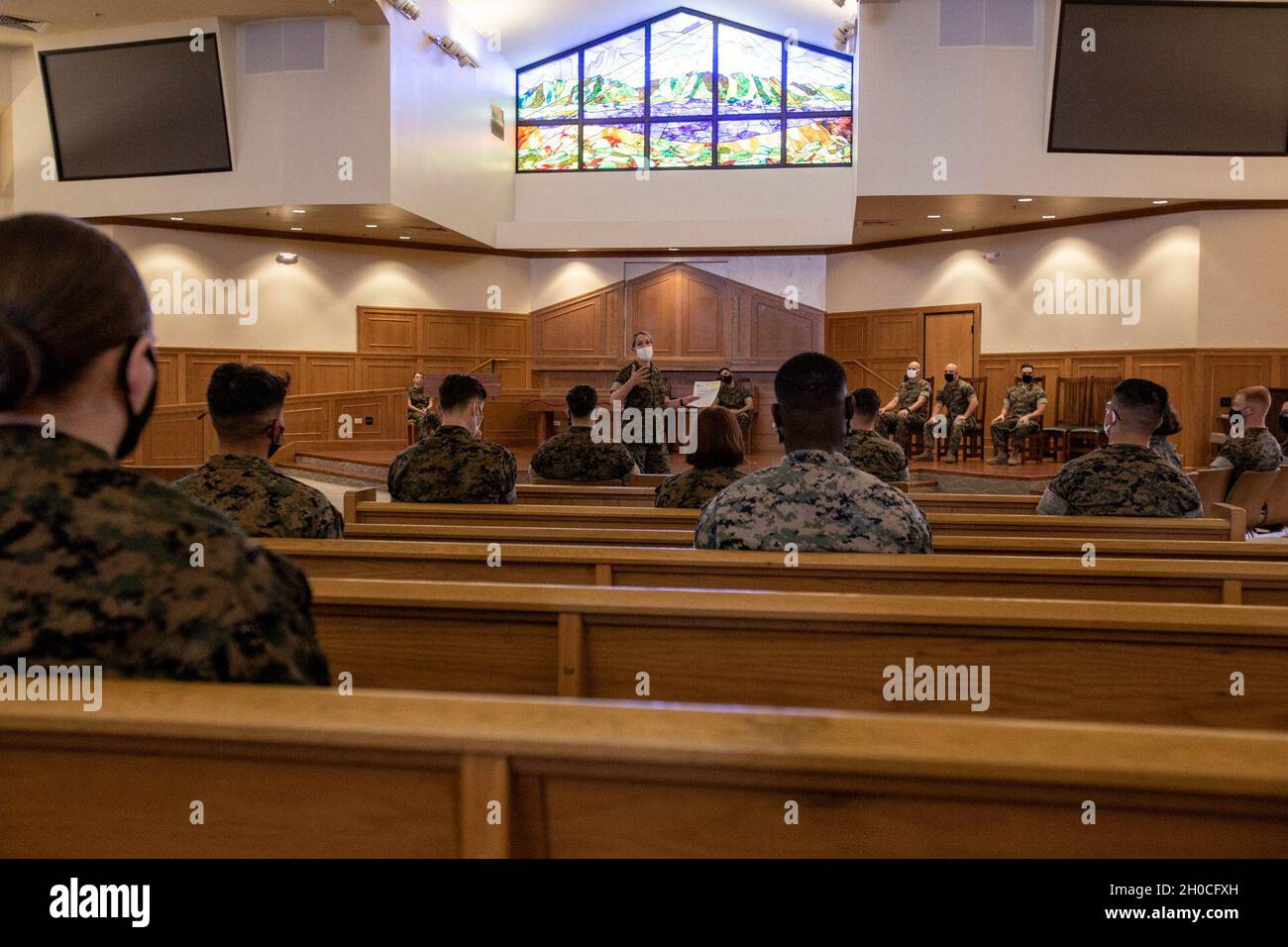 U.S. Marine Corps Lt. Col. Carrie Batson, commanding officer ...