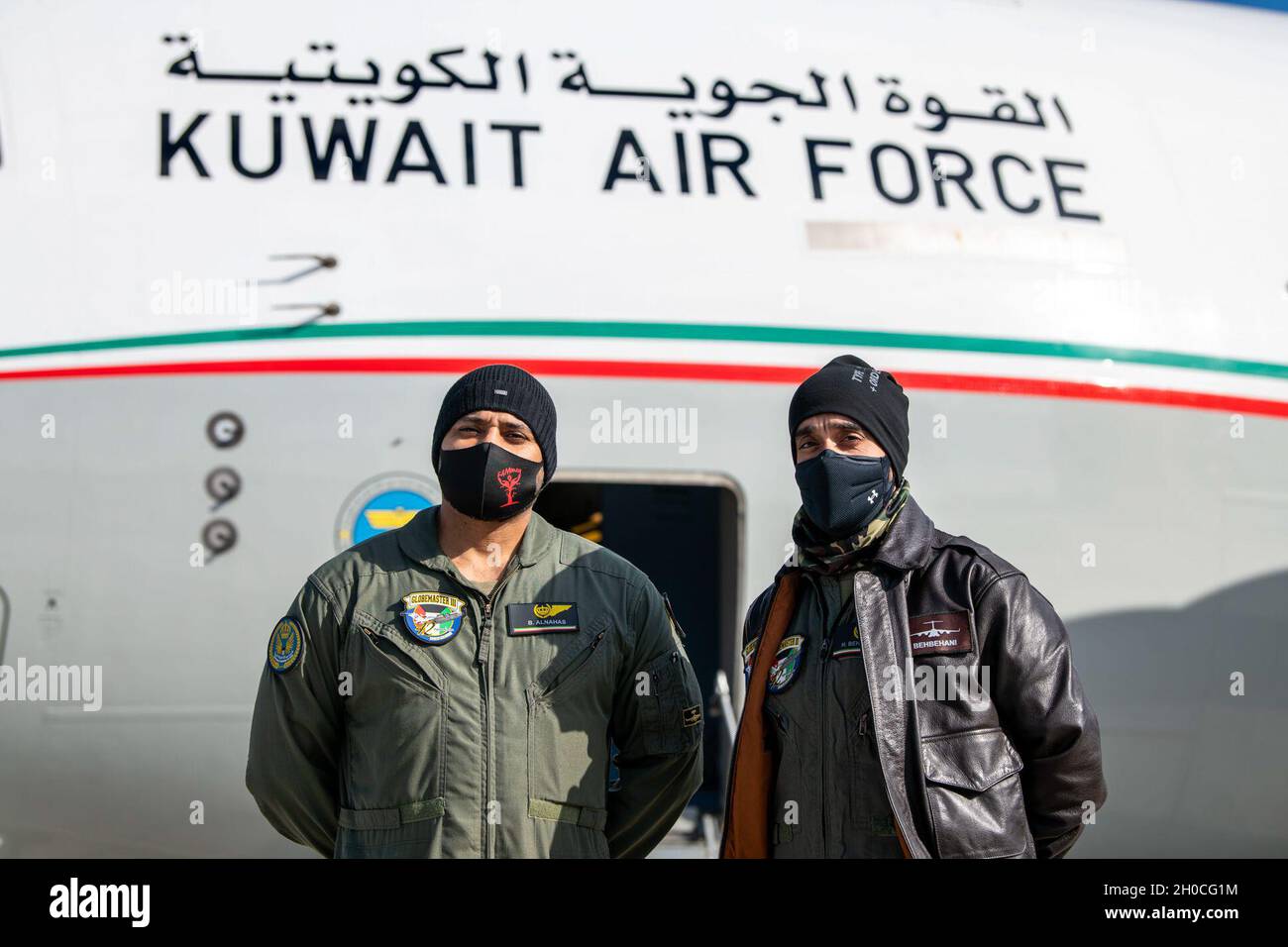 Kuwait air force members pose for a group photo at Dover Air Force Base ...