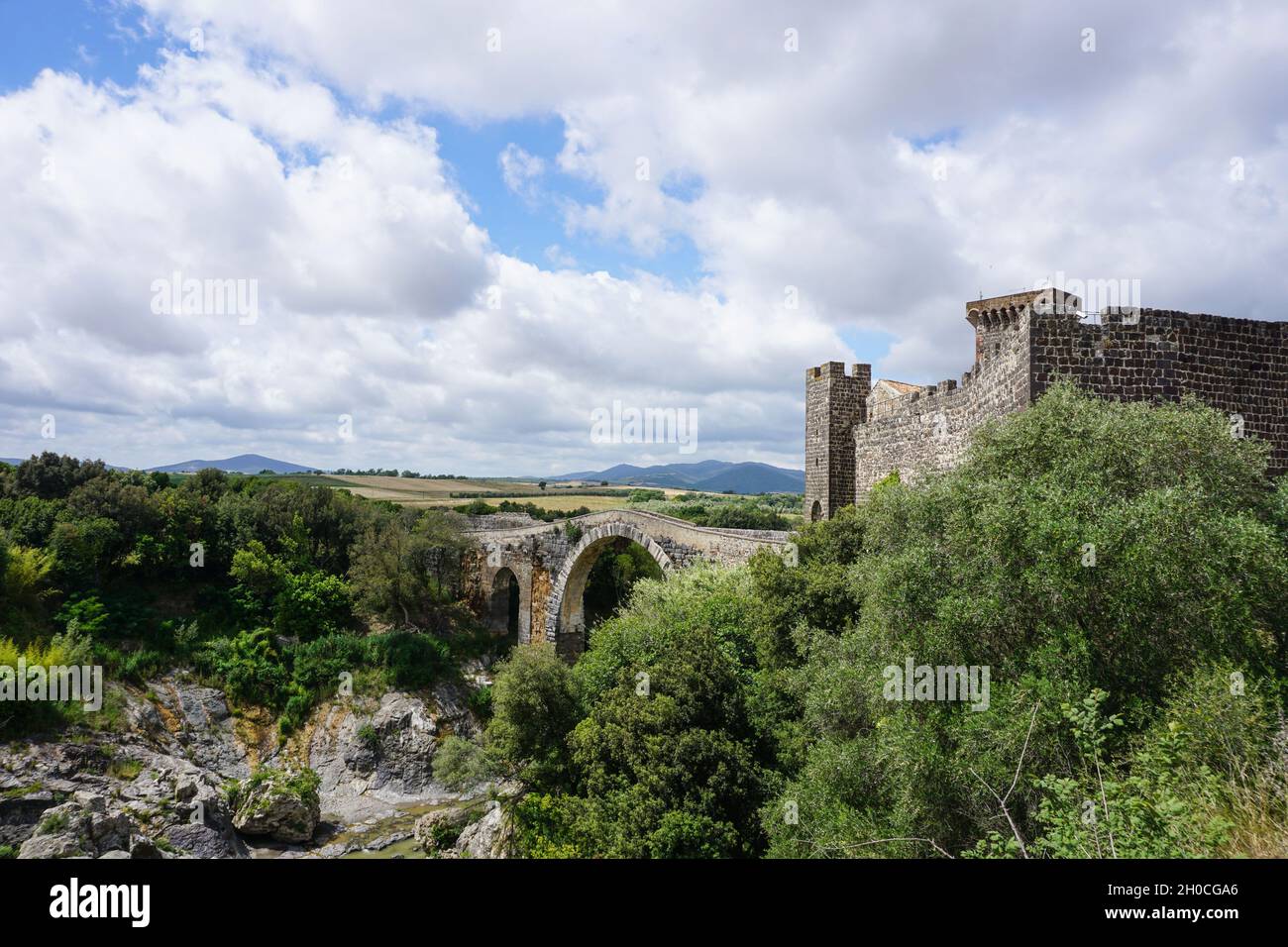 Castle and Bridge Roman Etruscan Vulci, Canino, Lazio, Italy, Europe ...