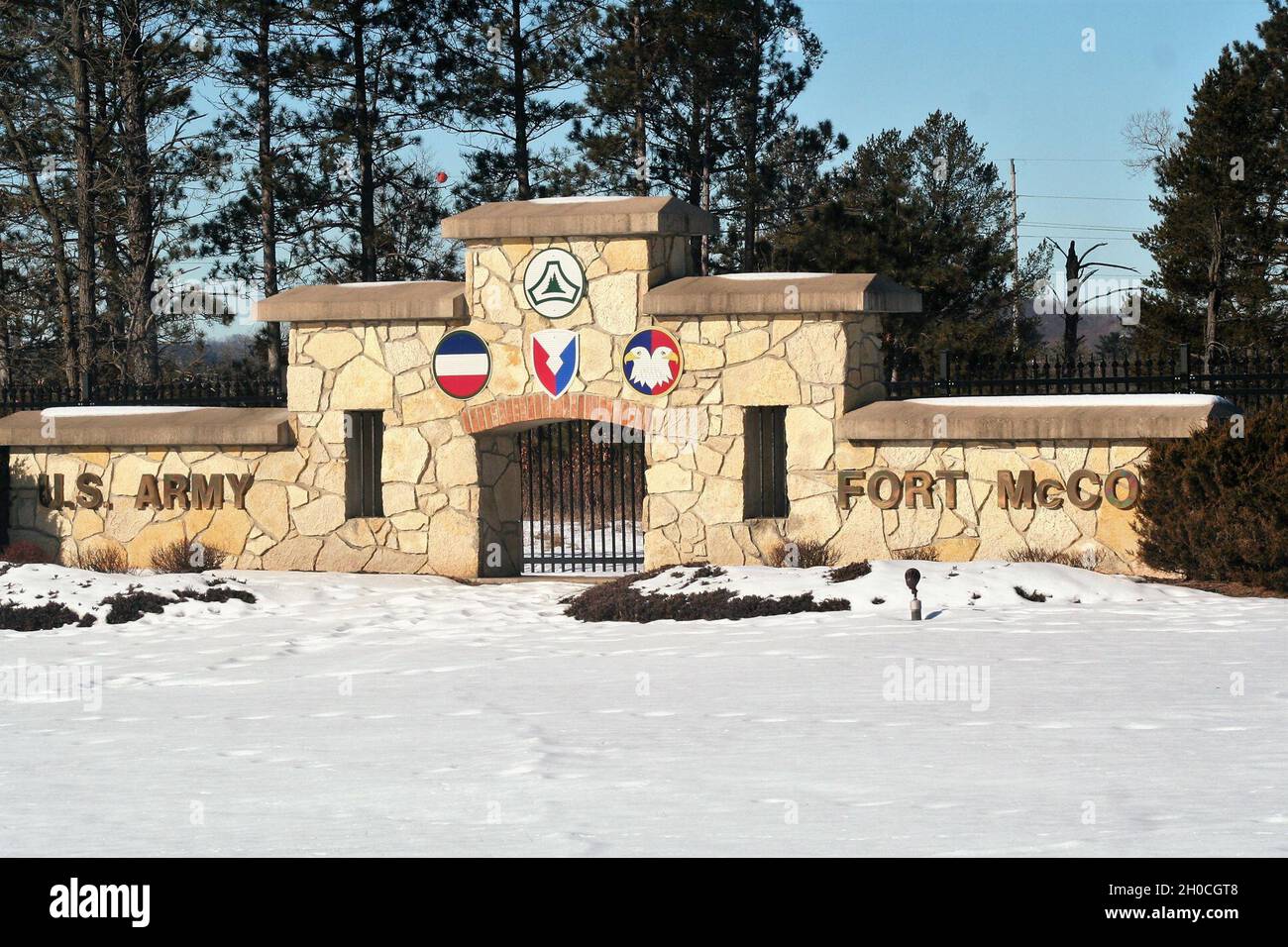 One of several decorative gate walls is shown Jan. 22, 2021, at Fort ...