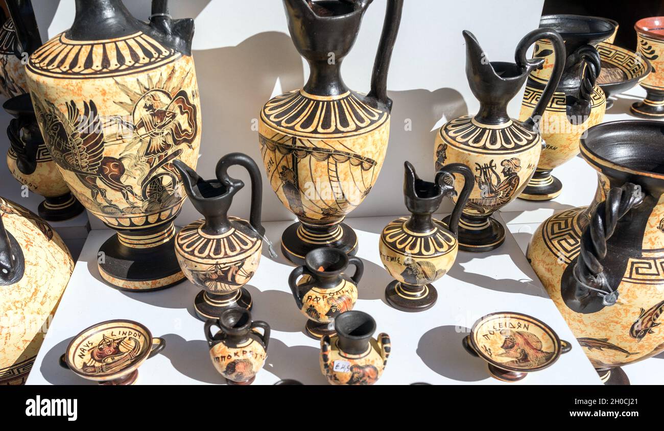 Traditional Reproduction Classical Greek Pottery In The Old City Rhodes ...