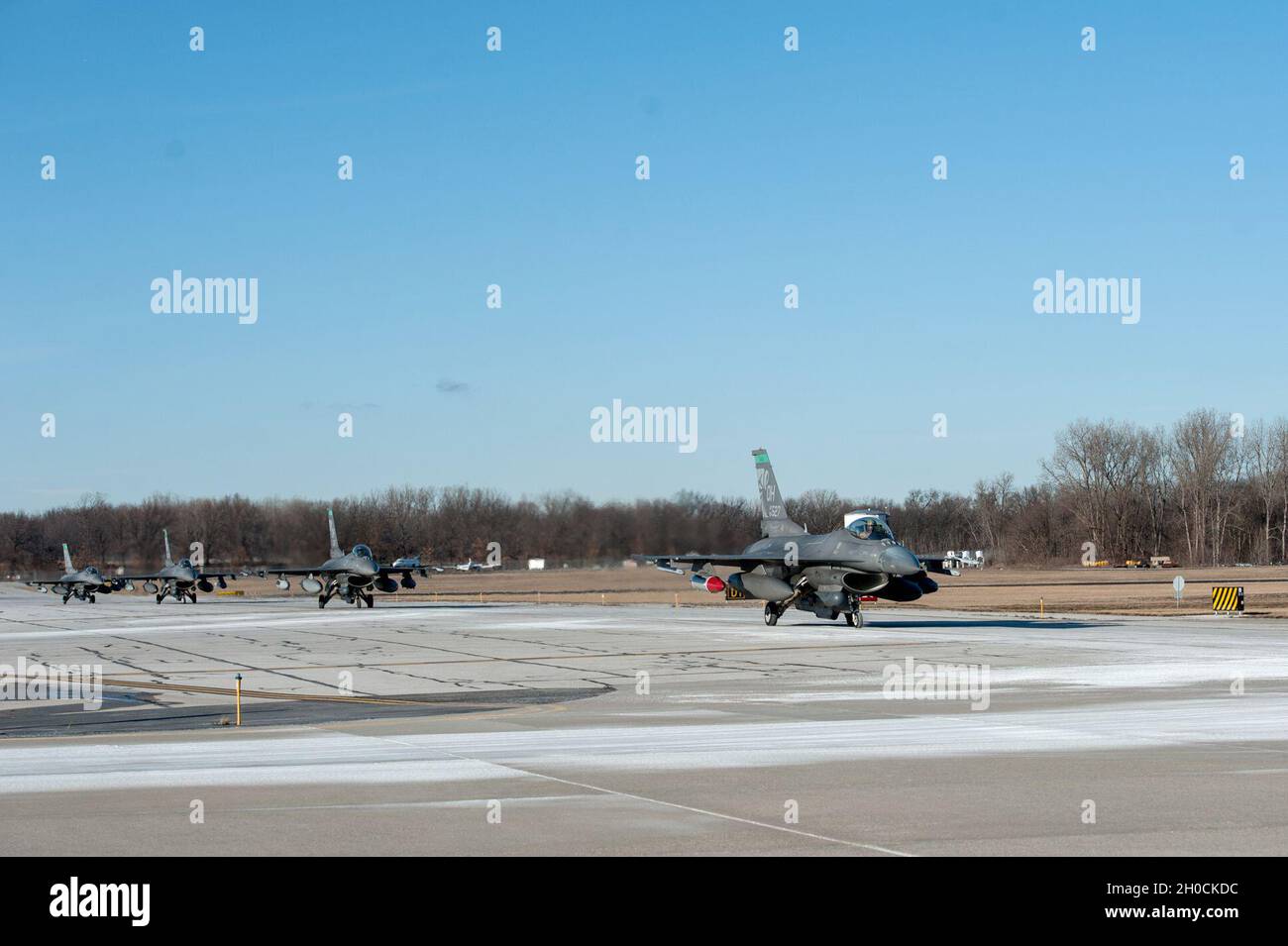U.S. Air Force F-16 Fighting Falcons, assigned to the Ohio National ...