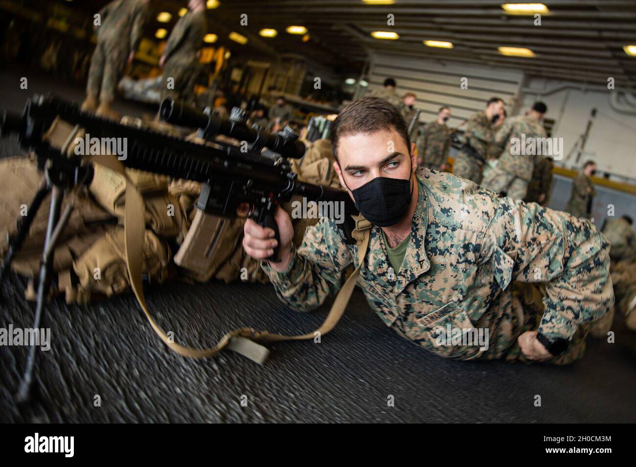 U.S. Marine Lance Cpl. J Templin, a designated marksman with Battalion ...