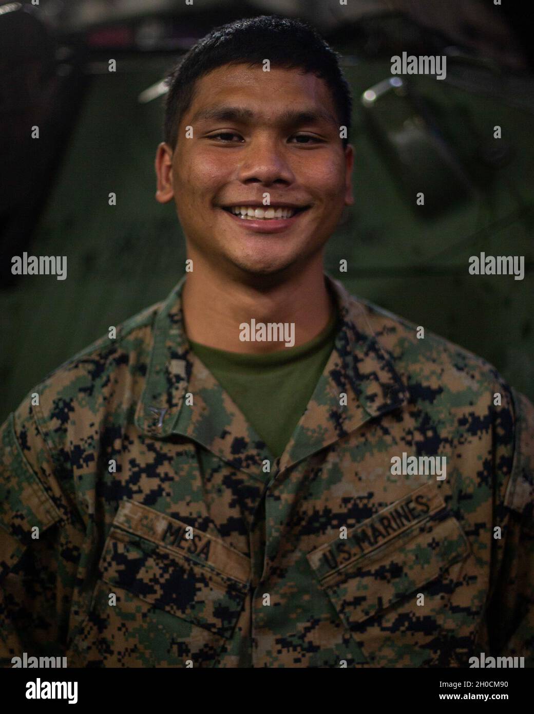 U.S. Marine Lance Cpl. Mikyle Mesa, a missileman with Weapons Company ...
