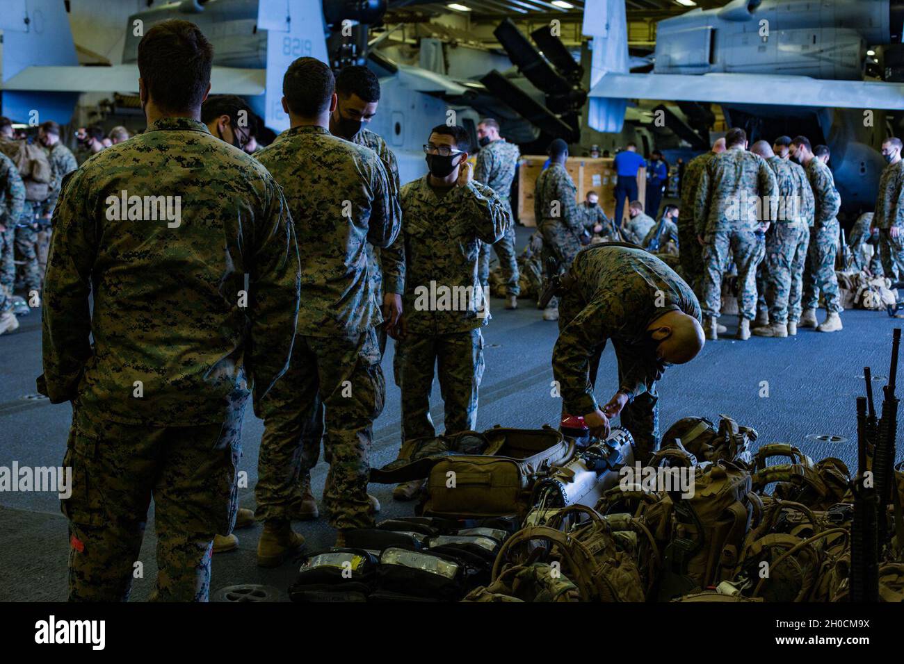 U.S Marines and Sailors with Combat Logistics Battalion (CLB) 31, 31st ...