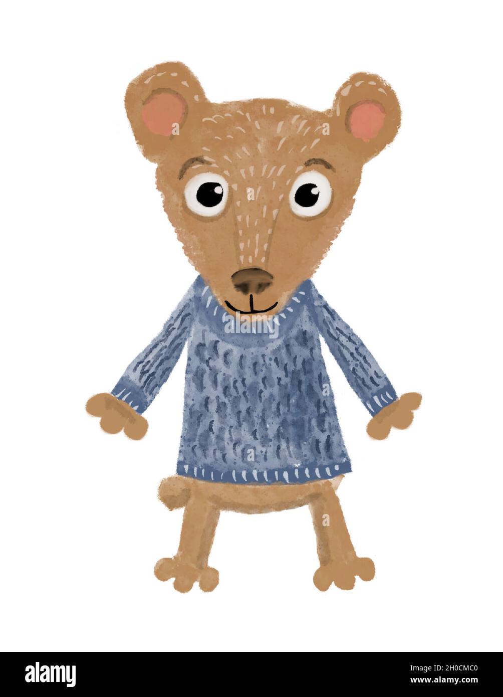 a cute hand drawn little bear character illustration Stock Photo - Alamy