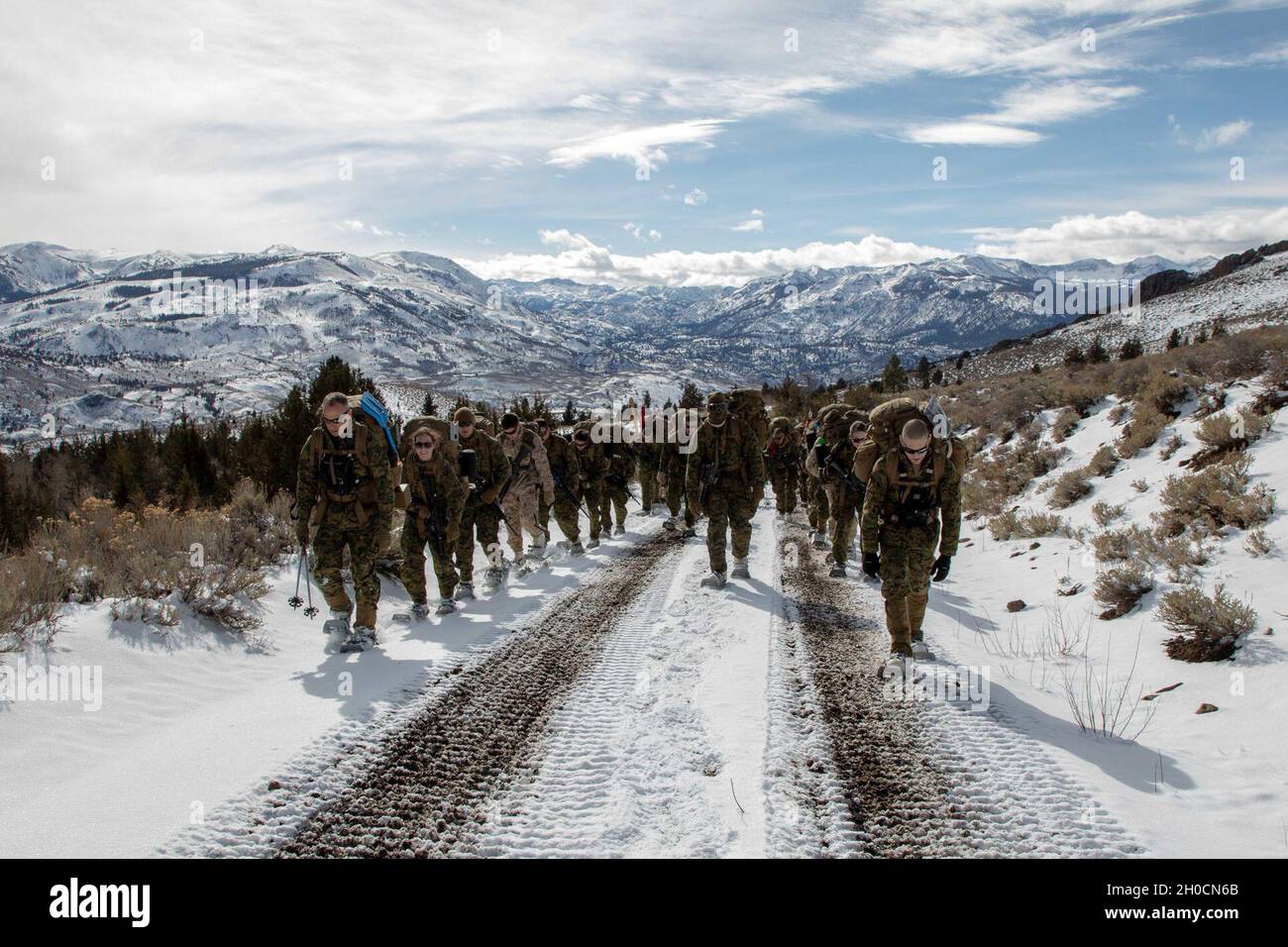 U.S. Marines with 2nd Maintenance Battalion hike to Grouse Meadows at ...
