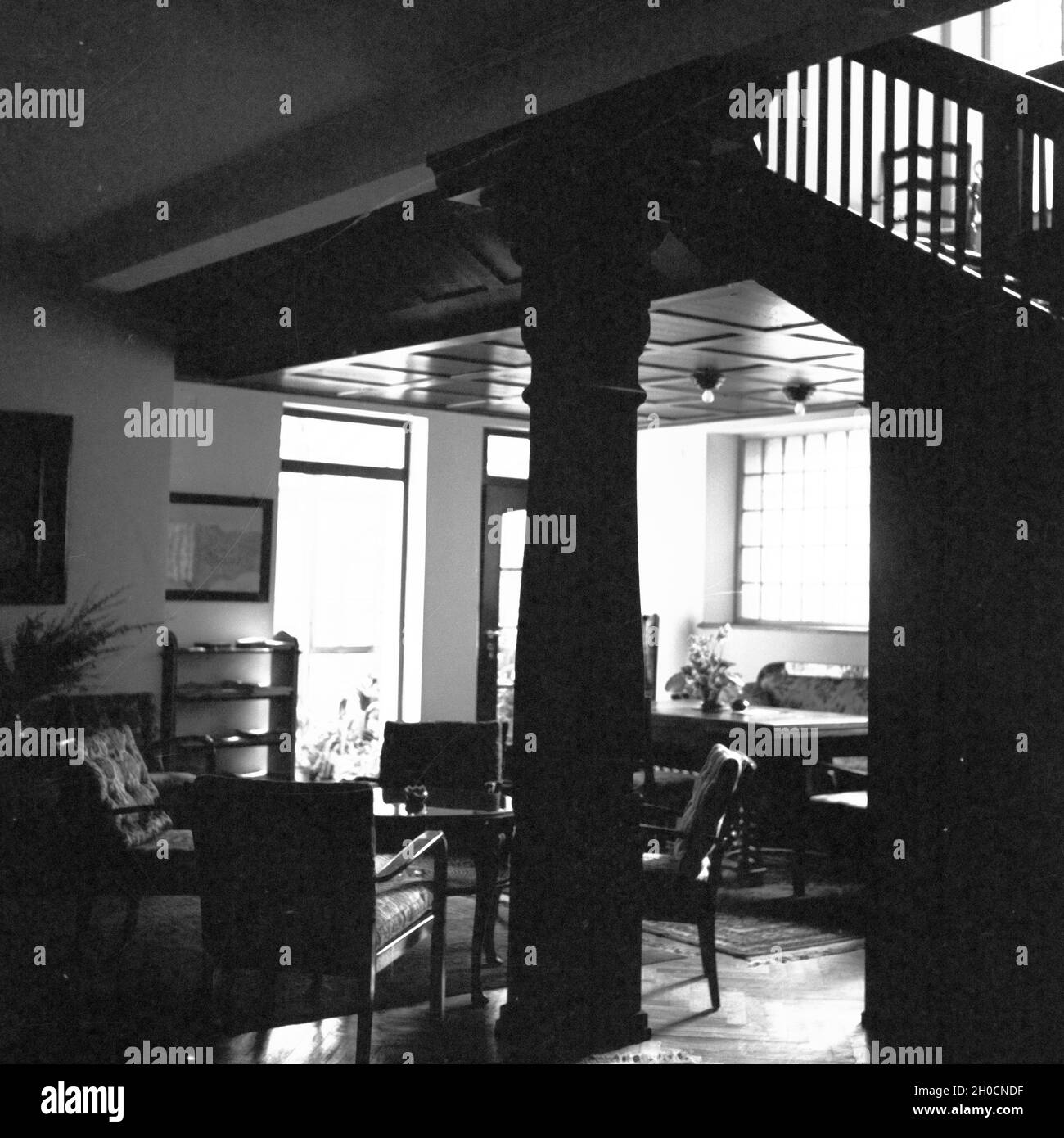 Innenraum eines Hotels in Triberg im Schwarzwald, Deutschland 1930er ...