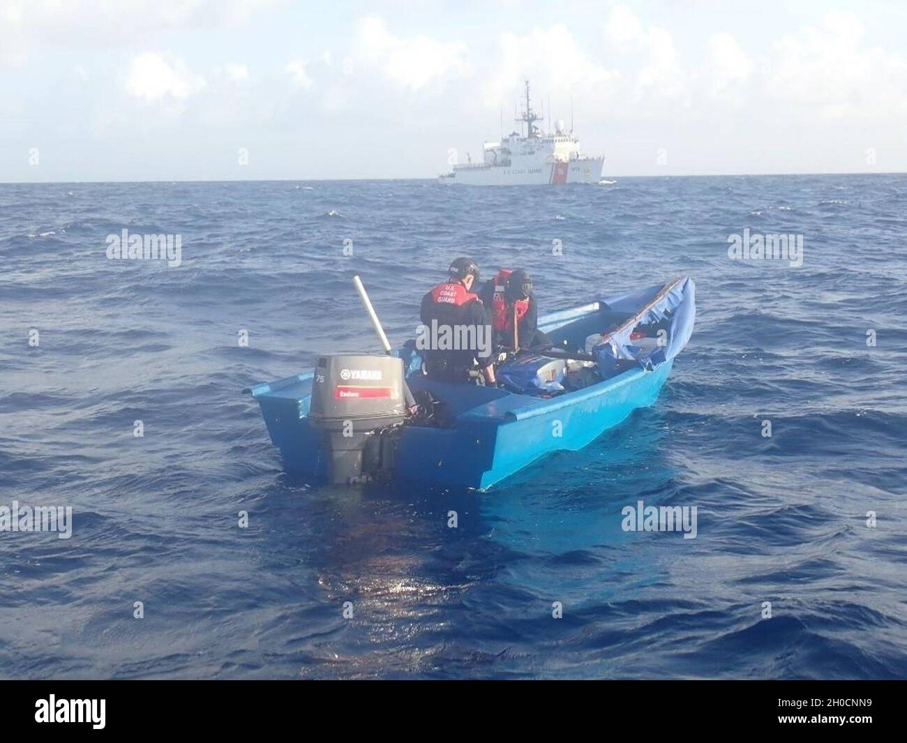 Coast Guard Cutter Mohawk (WMEC 913) crewmembers interdicted a 25-foot ...