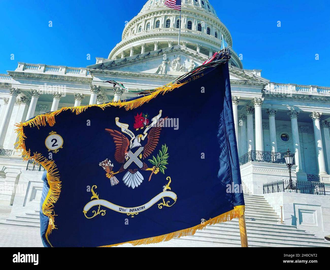 The colors of 2nd Battalion, 121st Infantry Regiment, 48th Infantry ...