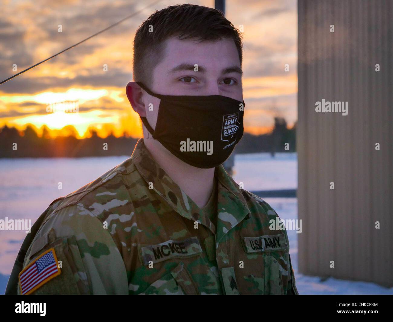 U.S. National Guardsman Sgt. Joshua McKee, an Army fire control ...