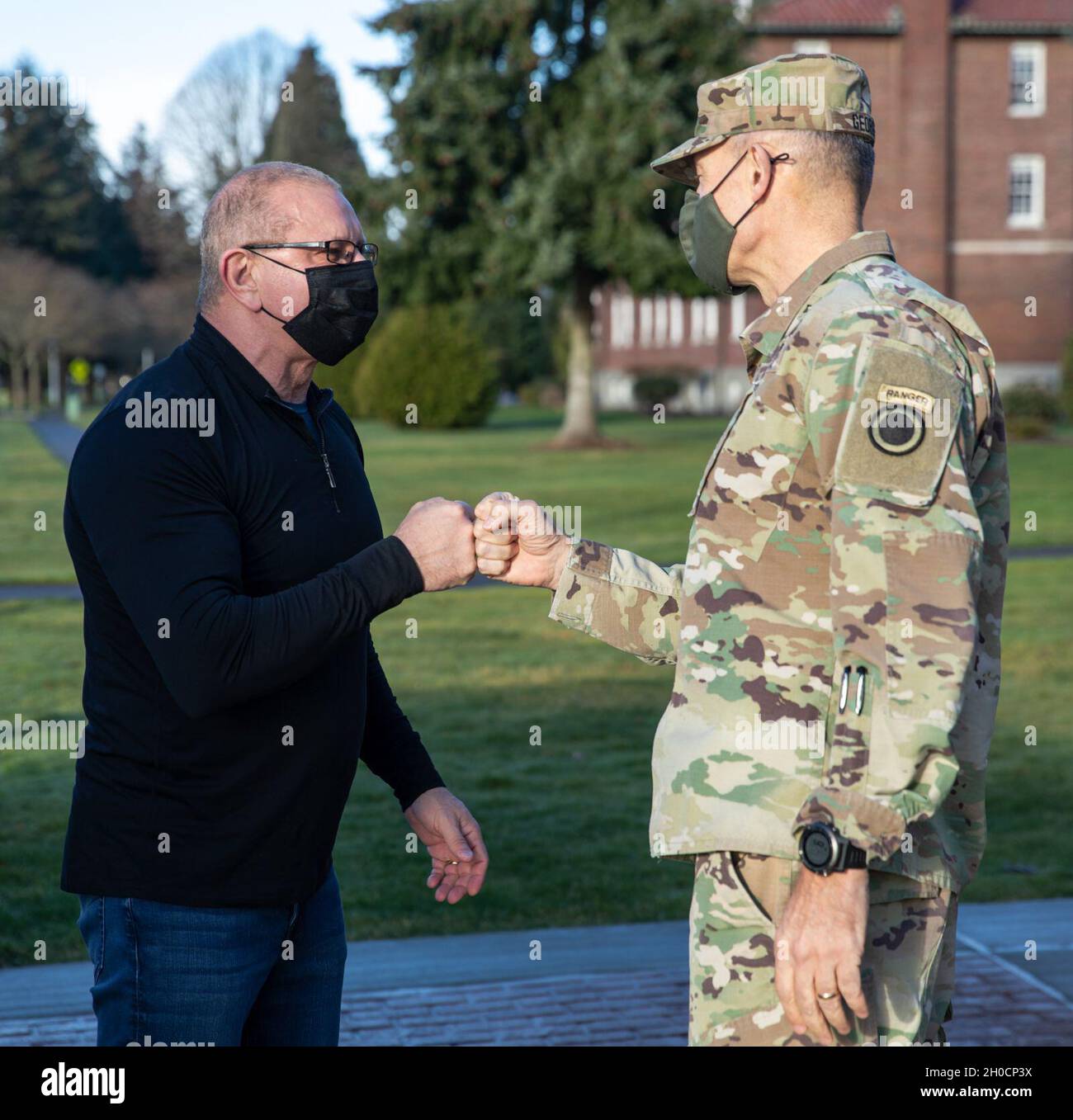 Lt. Gen. Randy George, right, commanding general of America’s First ...