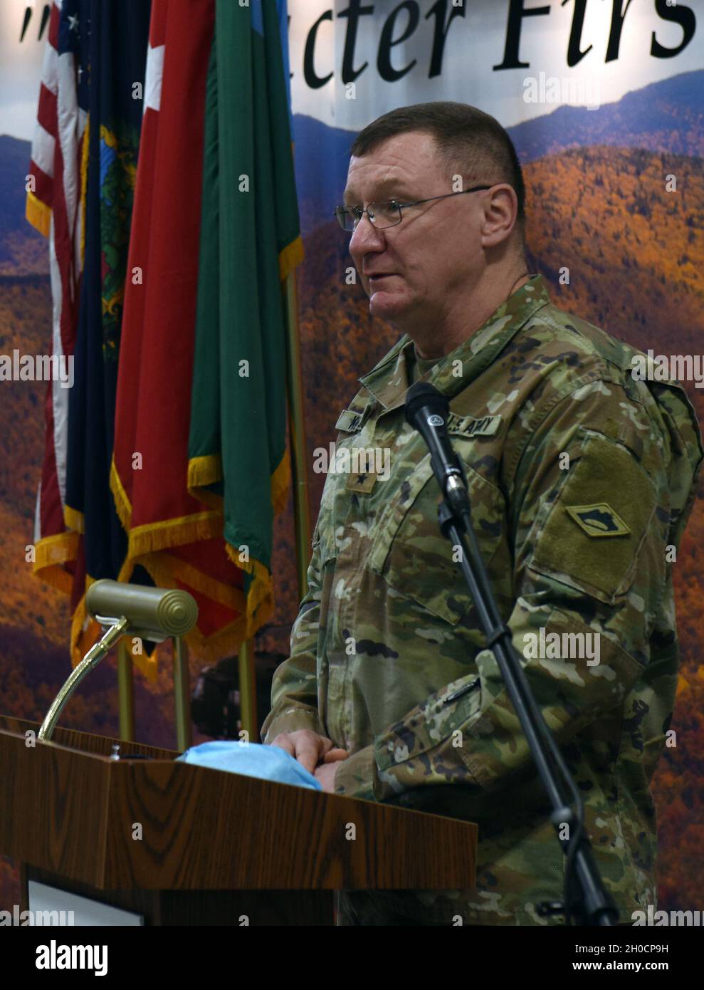 Maj. Gen. Greg Knight speaks at the sendoff ceremony for the Vermont ...