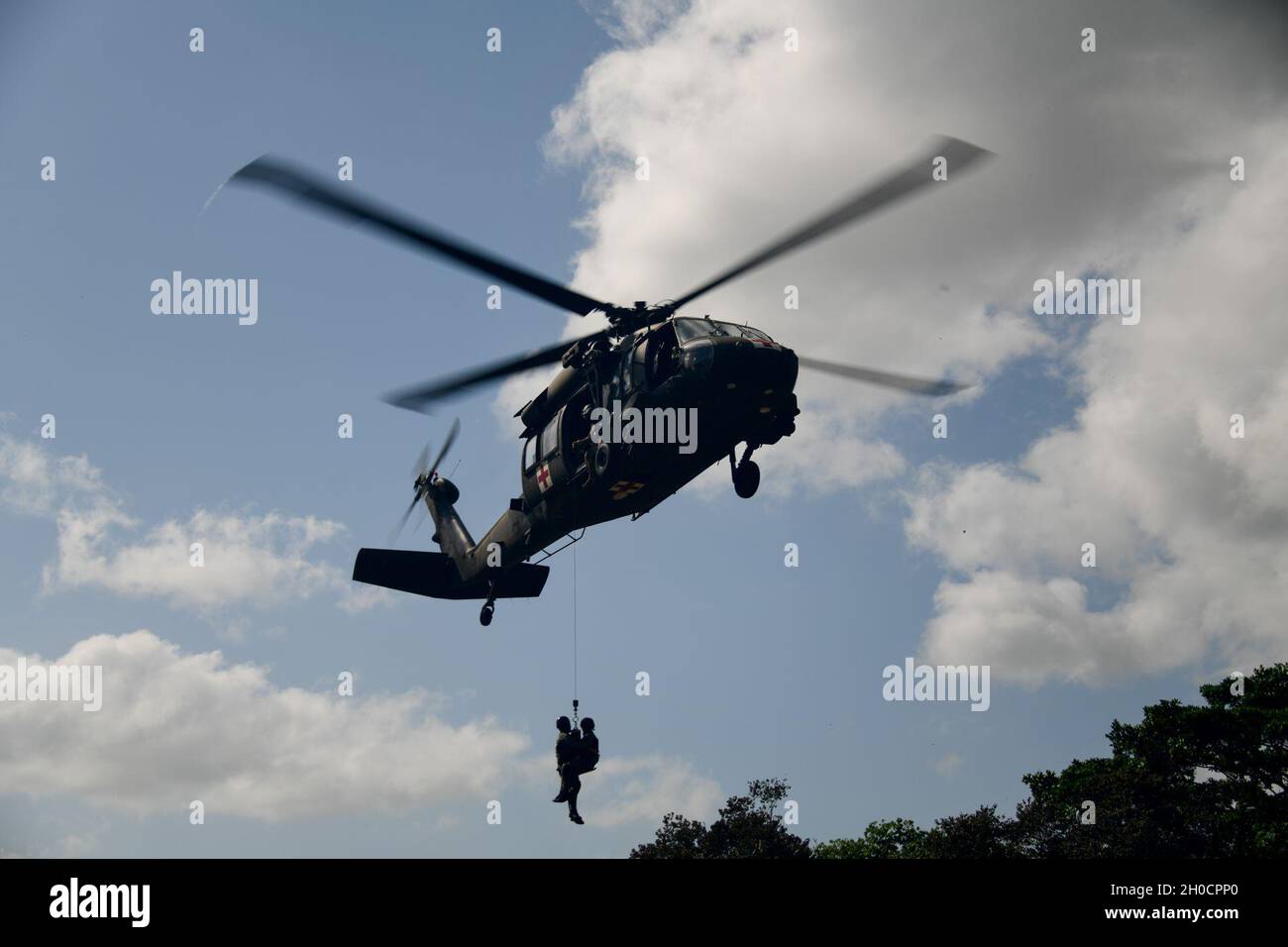A U.S. Army HH-60 Black Hawk helicopter assigned to the 1st Battalion ...