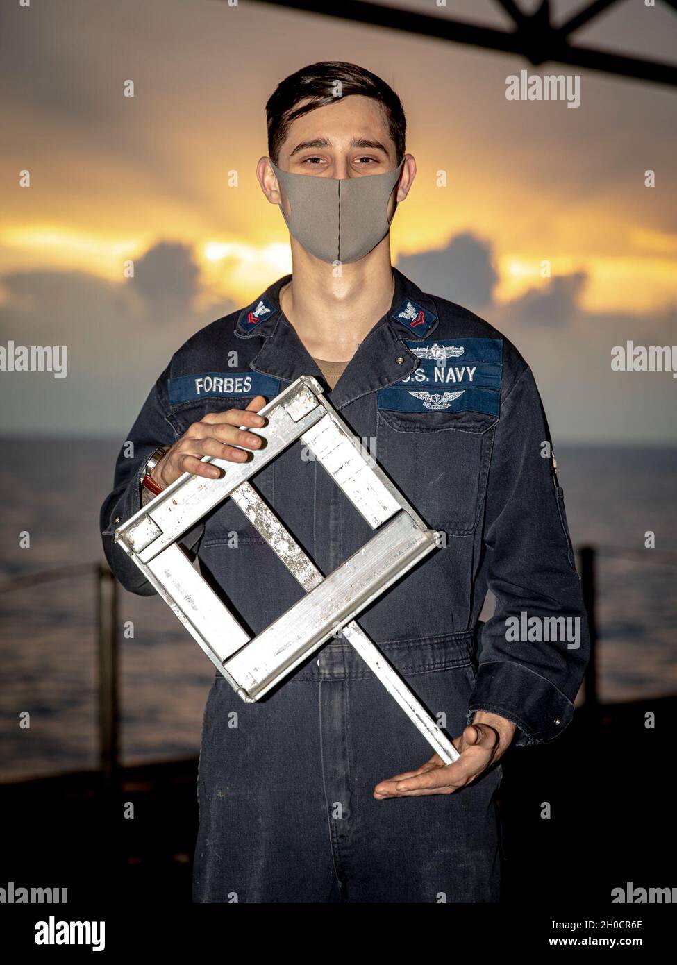 U.S. Navy Hull Technician 2nd Class Dawsen Forbes, a hull technician ...