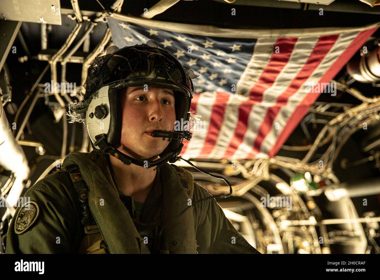 U.S. Marine Corps Sgt. Jordan Hasberger, a crew chief with Marine ...