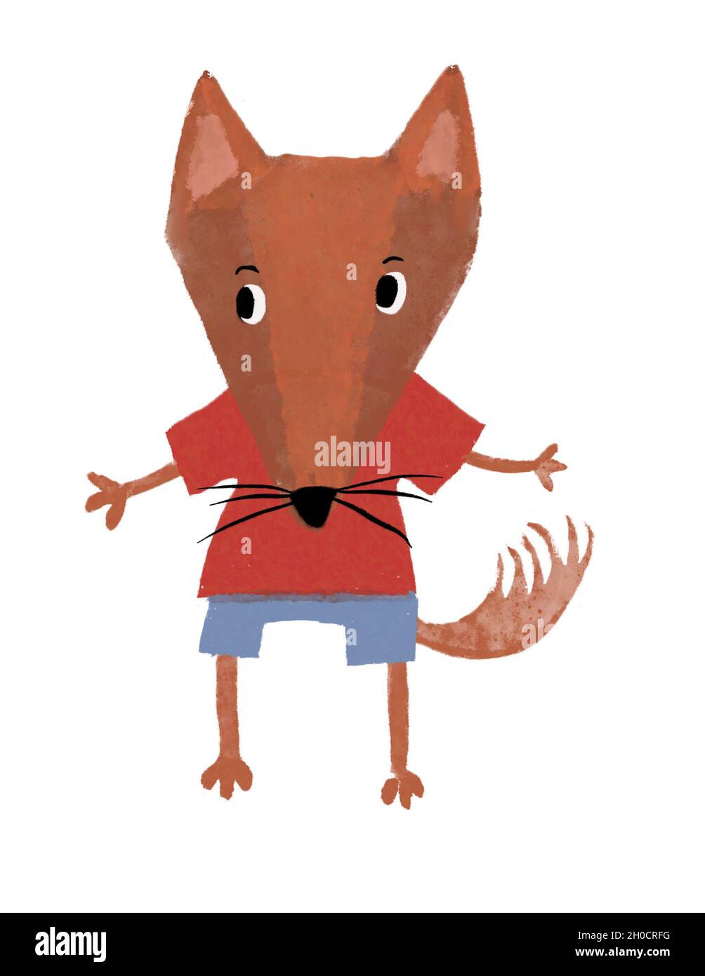 a cute little fox child illustration Stock Photo - Alamy