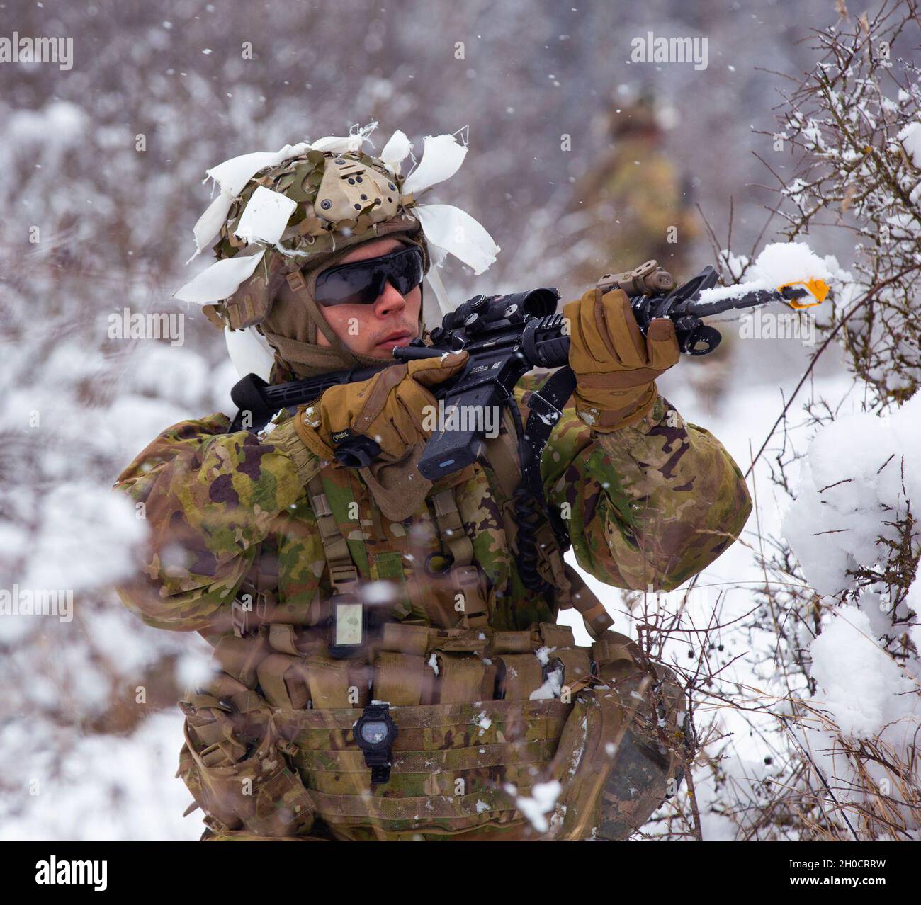 A U.S. Army Soldier assigned to 1st Squadron, 91st Cavalry Regiment ...