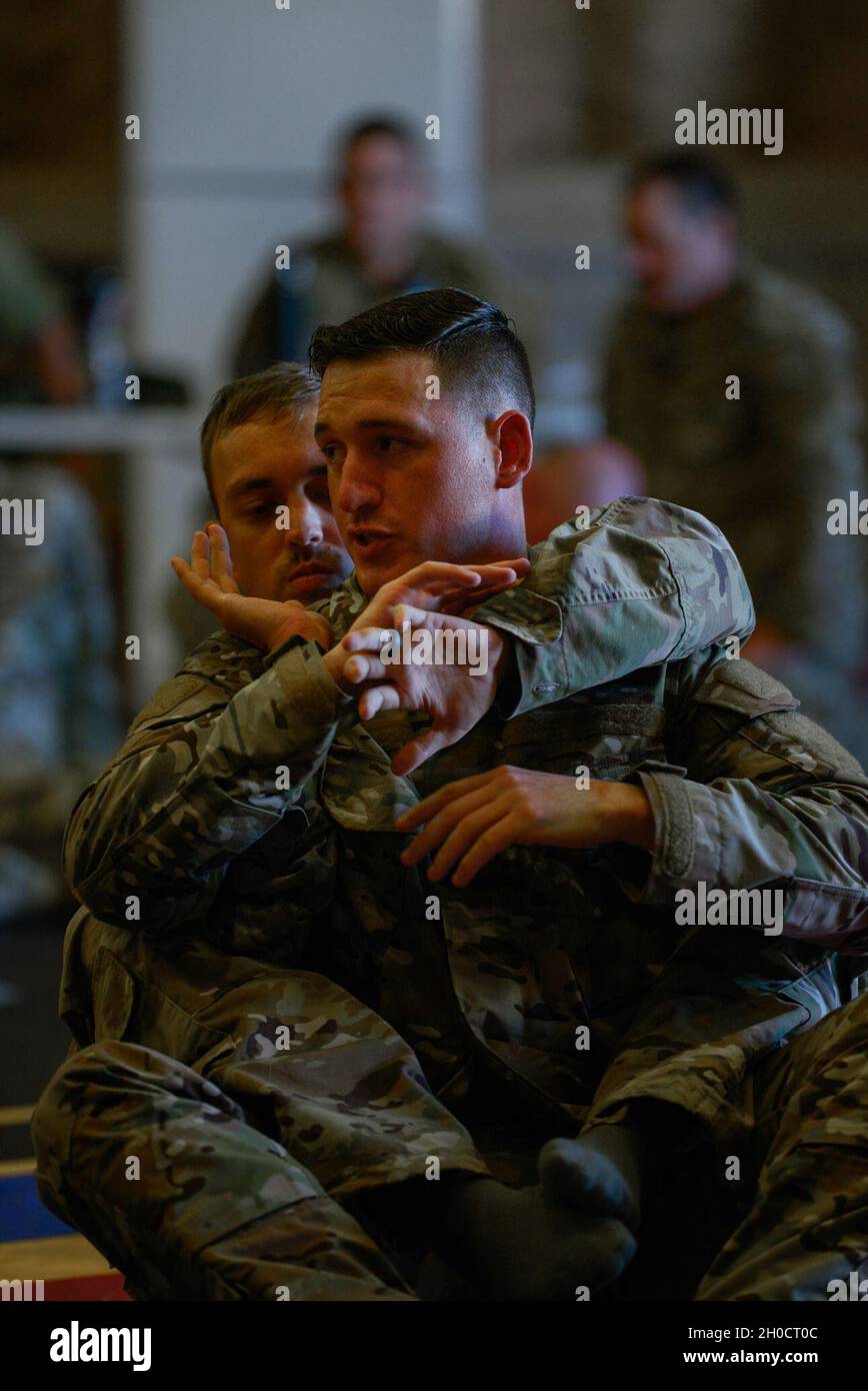 A 736 Security Forces sentinel grappling and submission during Pacific ...