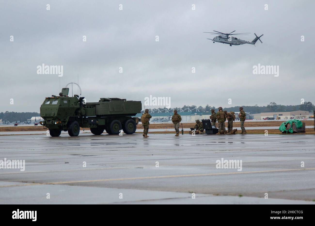 U.S. Marines conduct training on a M142 High Mobility Artillery Rocket ...