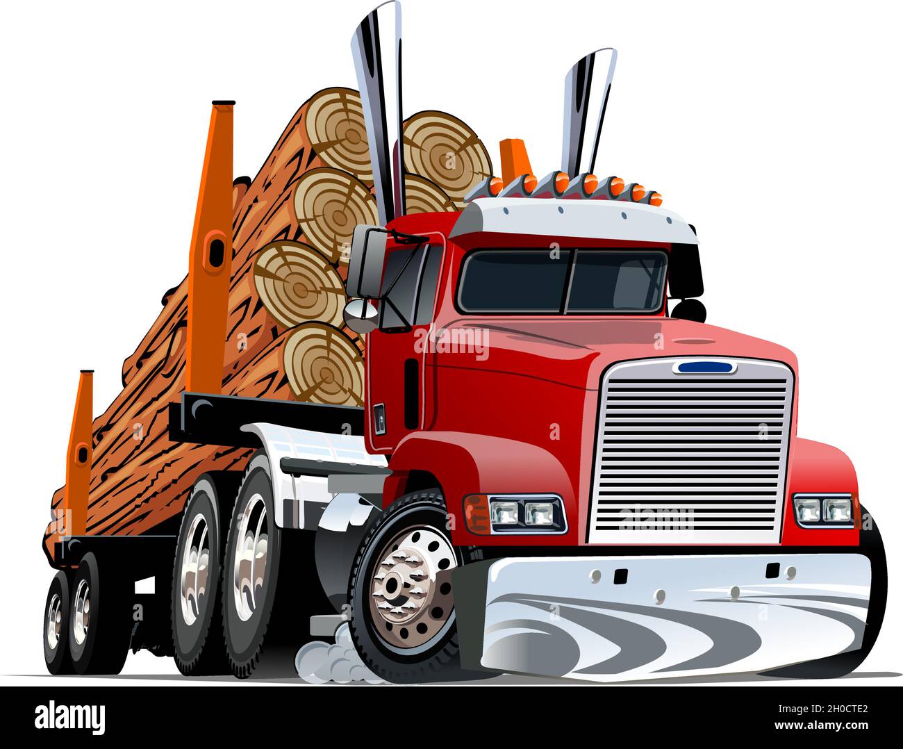 Cartoon logging truck isolated on white background. Available EPS-10 ...