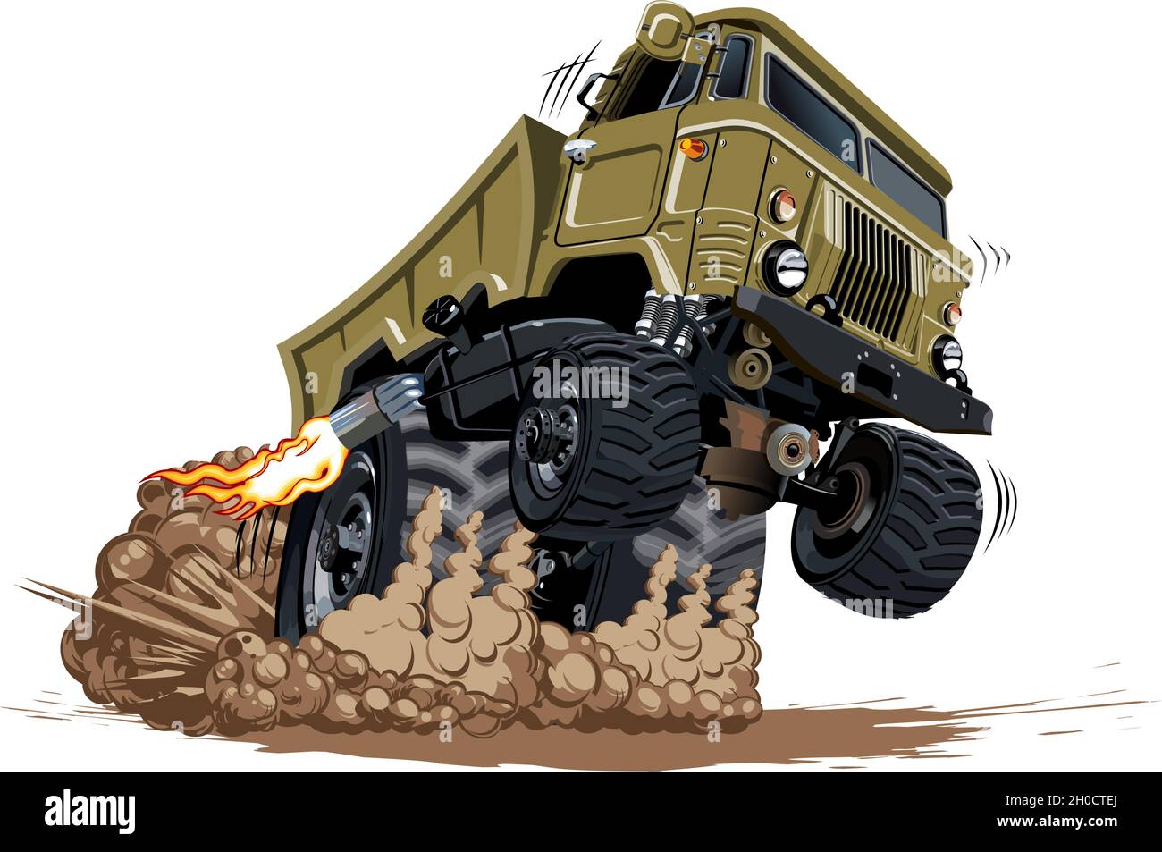 Cartoon 4x4 muscle truck isolated on white background. Available EPS-10 ...