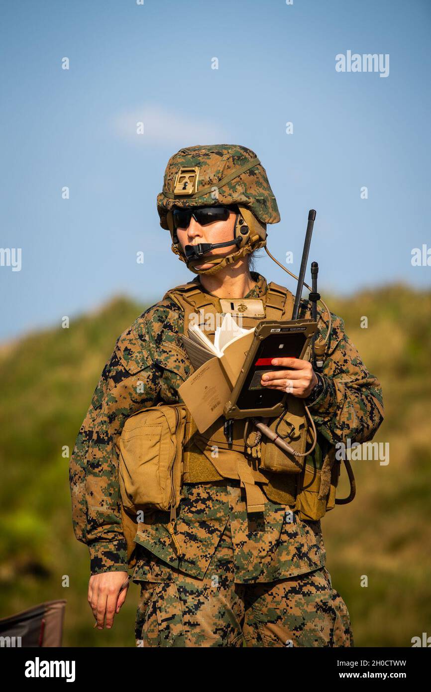 U.S. Marine Corps 1st Lt. Holly Sandler, a field artillery officer with ...