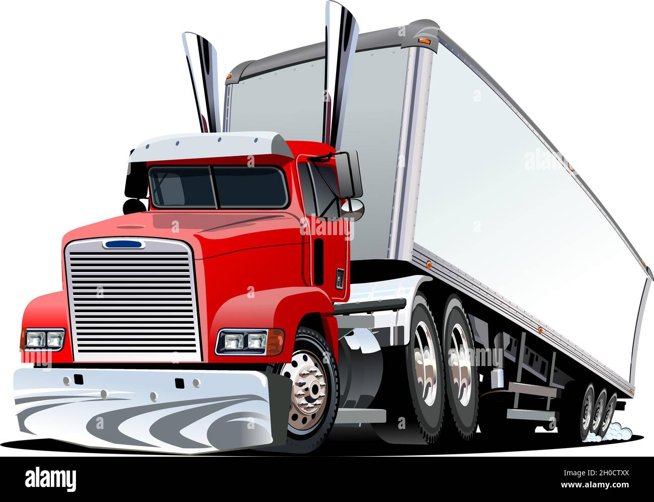 Cartoon cargo semi truck. Available EPS-10 vector format separated by ...