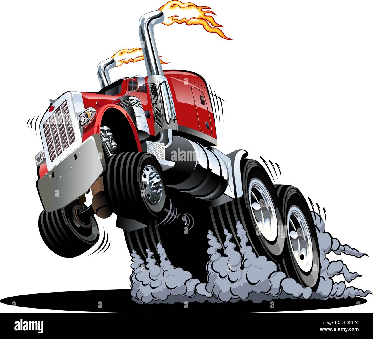 Cartoon semi truck. Available EPS-10 vector format separated by groups ...