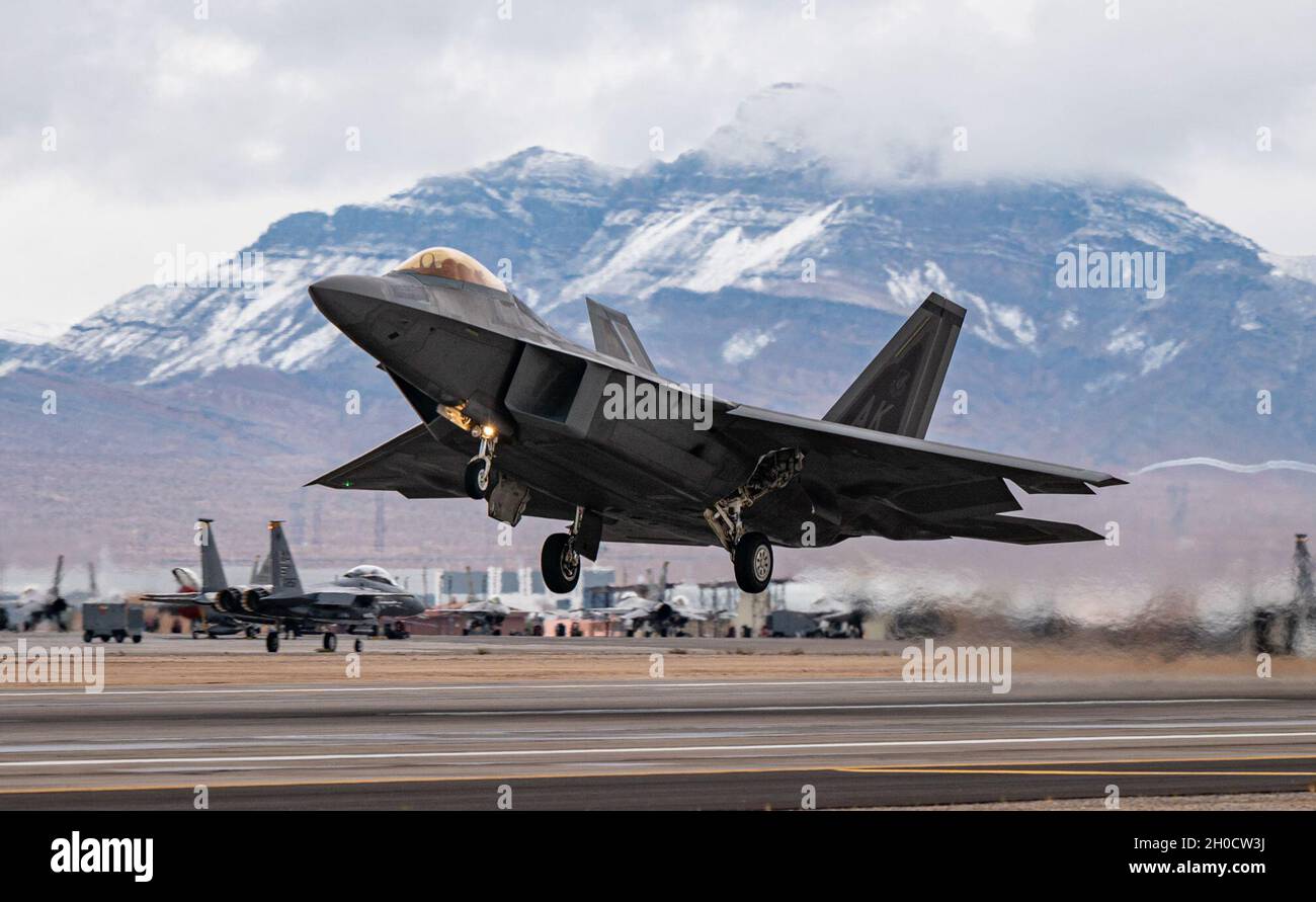An F-22 Raptor fighter jet, assigned to the 525th Fighter Squadron ...