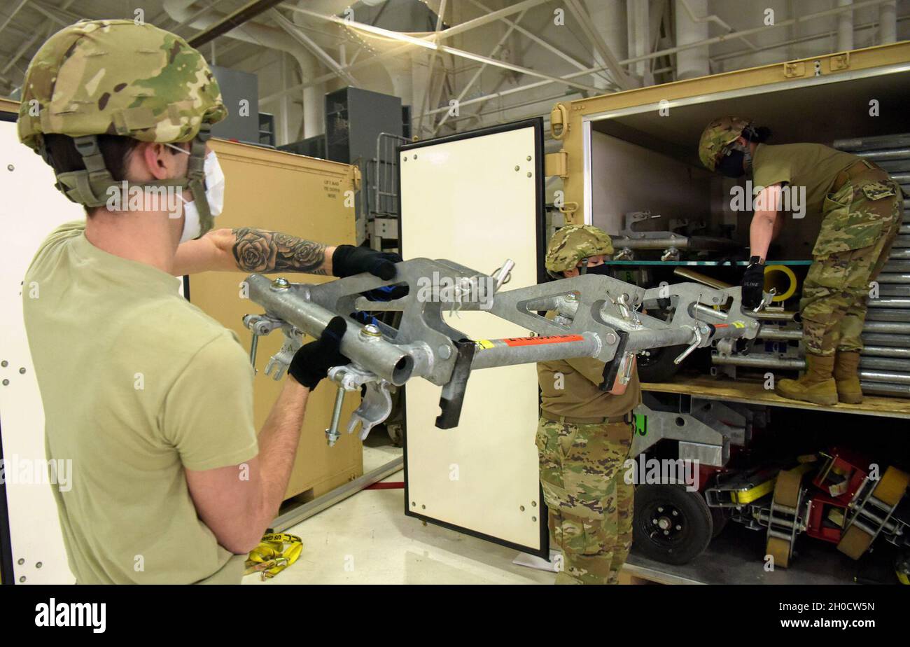 Medical technicians from the 375th Medical Group begin constructing the ...