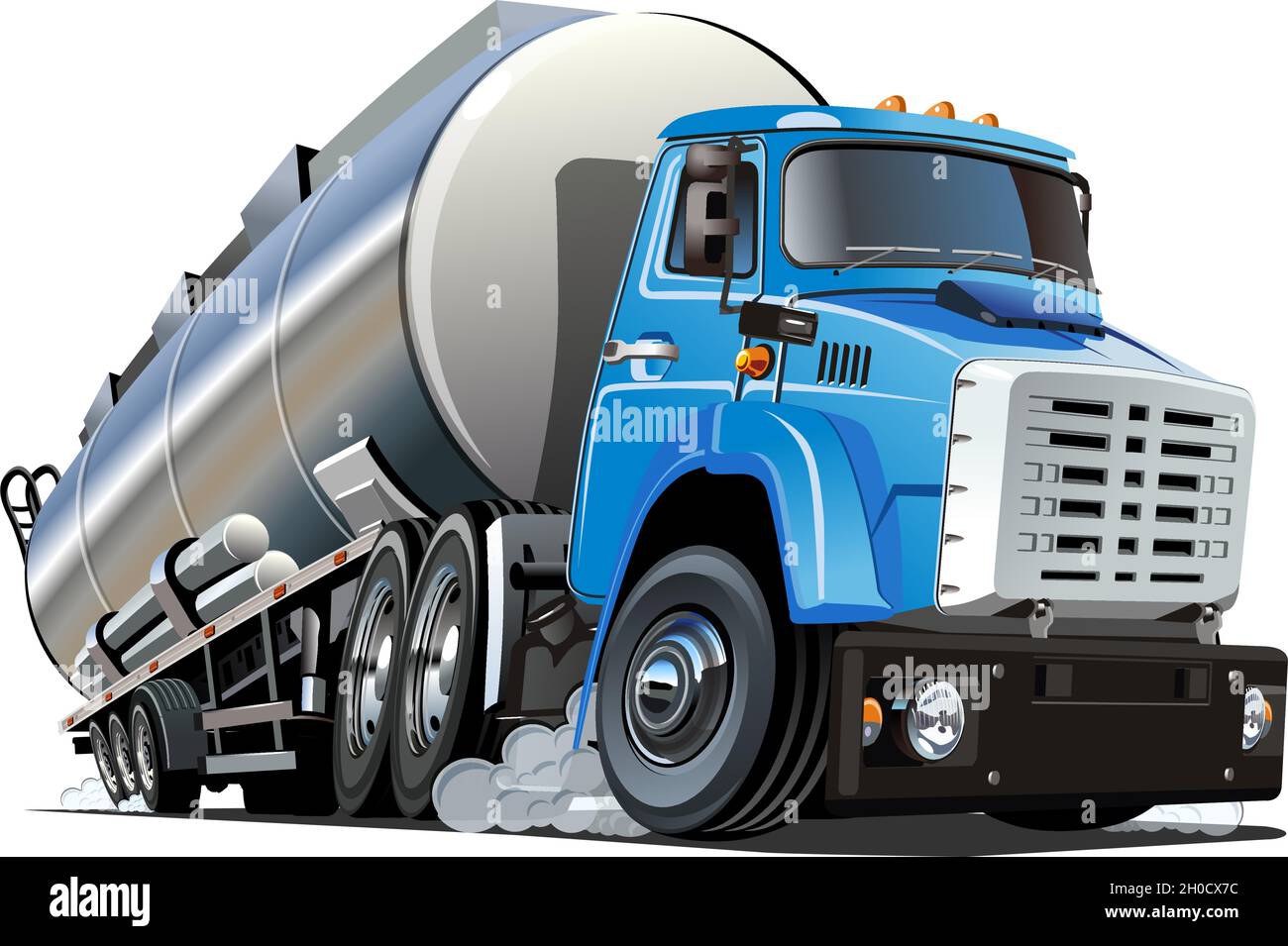 Cartoon semi tanker truck. Available EPS-10 vector format separated by ...