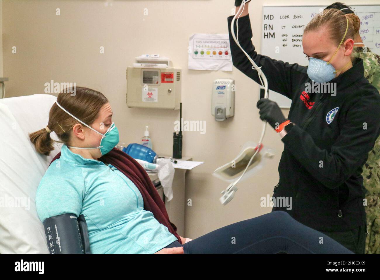 Hospitalman Autumn Lakey (right), an emergency medicine Corpsman at U.S ...