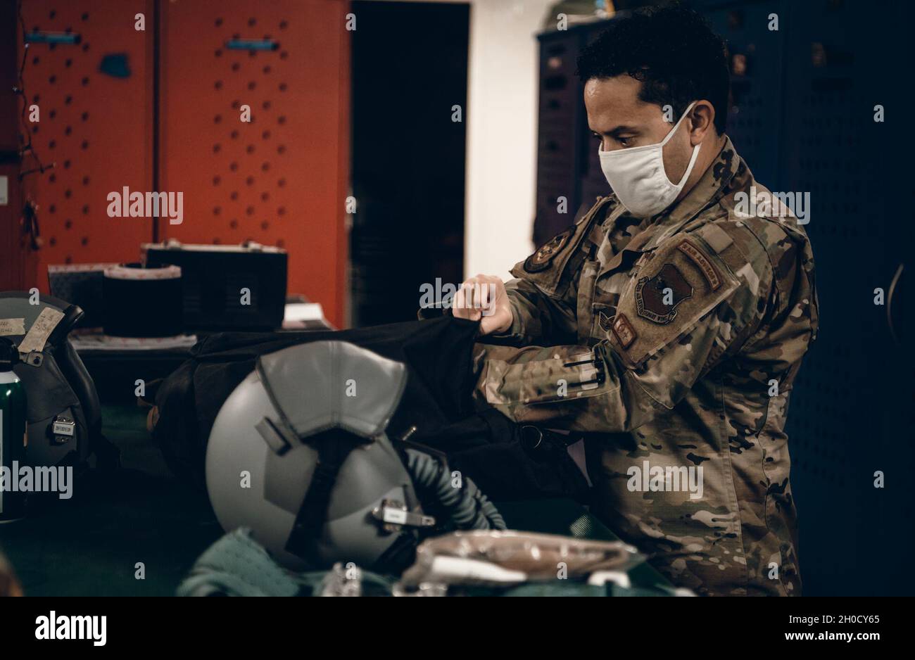An aircrew flight equipment technician, assigned to the 391st ...
