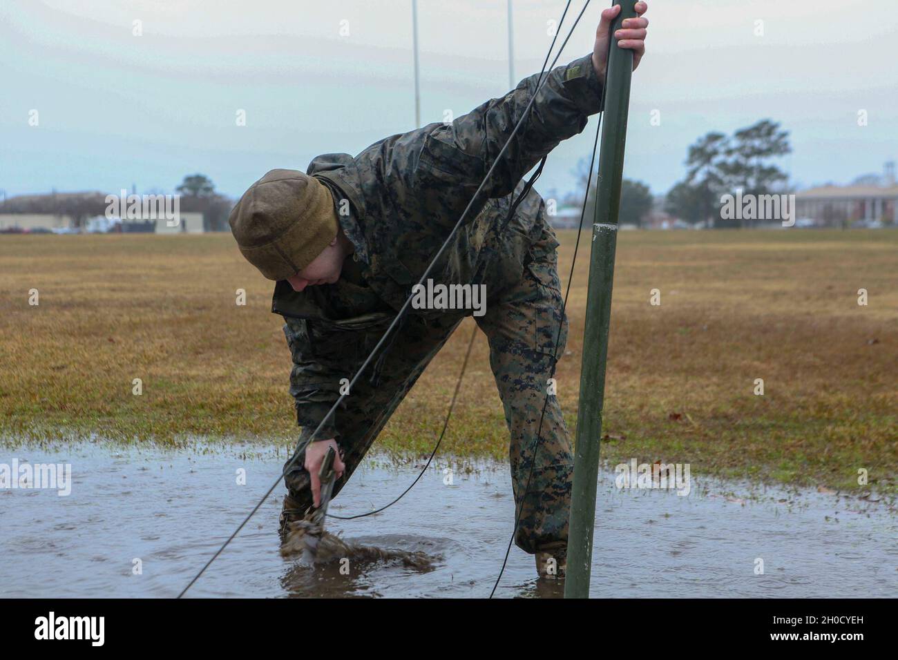 U.S. Marine Corps Lance Cpl. Devin Gerdes, a radio operator assigned to ...