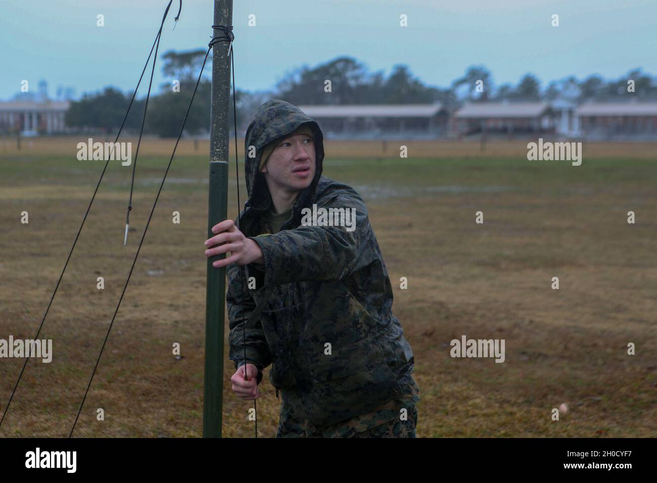 U.S. Marine Corps Lance Cpl. Devin Gerdes, a radio operator assigned to ...