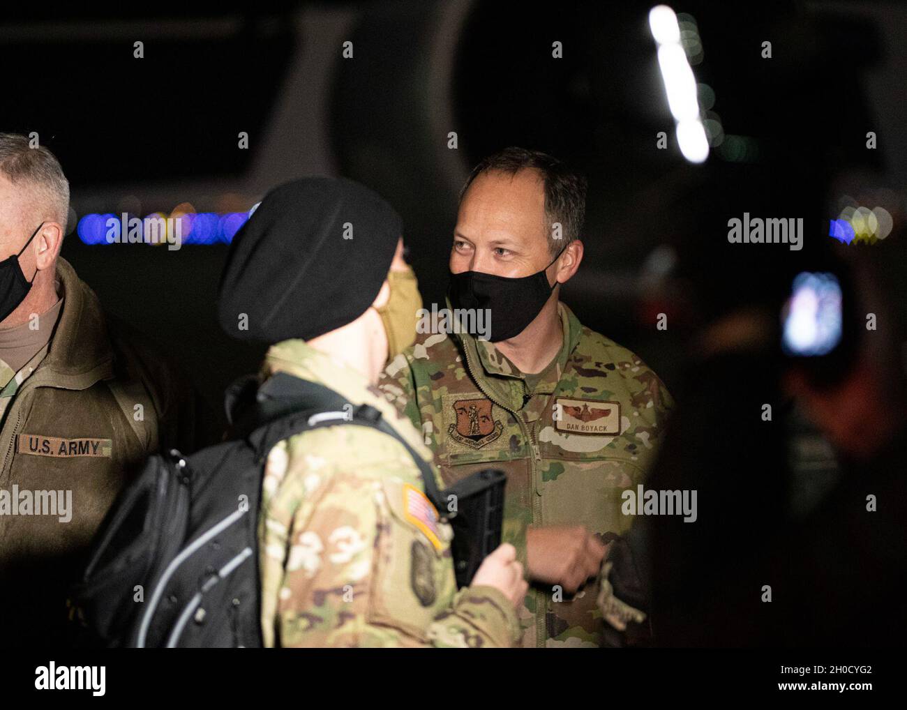 Utah Air National Guard Commander, Brig. Gen. Dan Boyack, greets ...