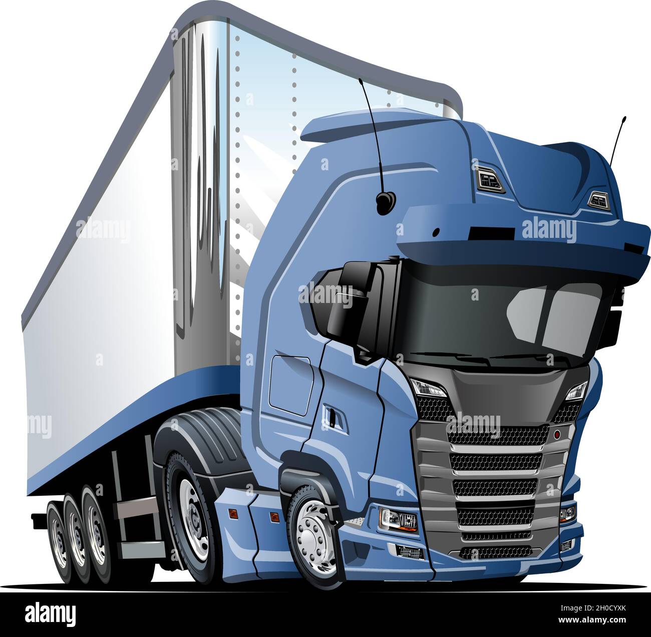 Cartoon semi truck. Available EPS-10 vector format separated by groups ...