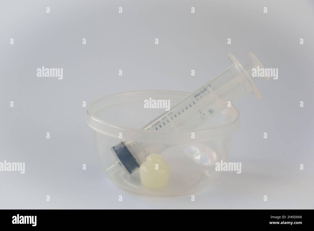 Nose irrigation syringe for cleaning nose in sinusitis on white ...