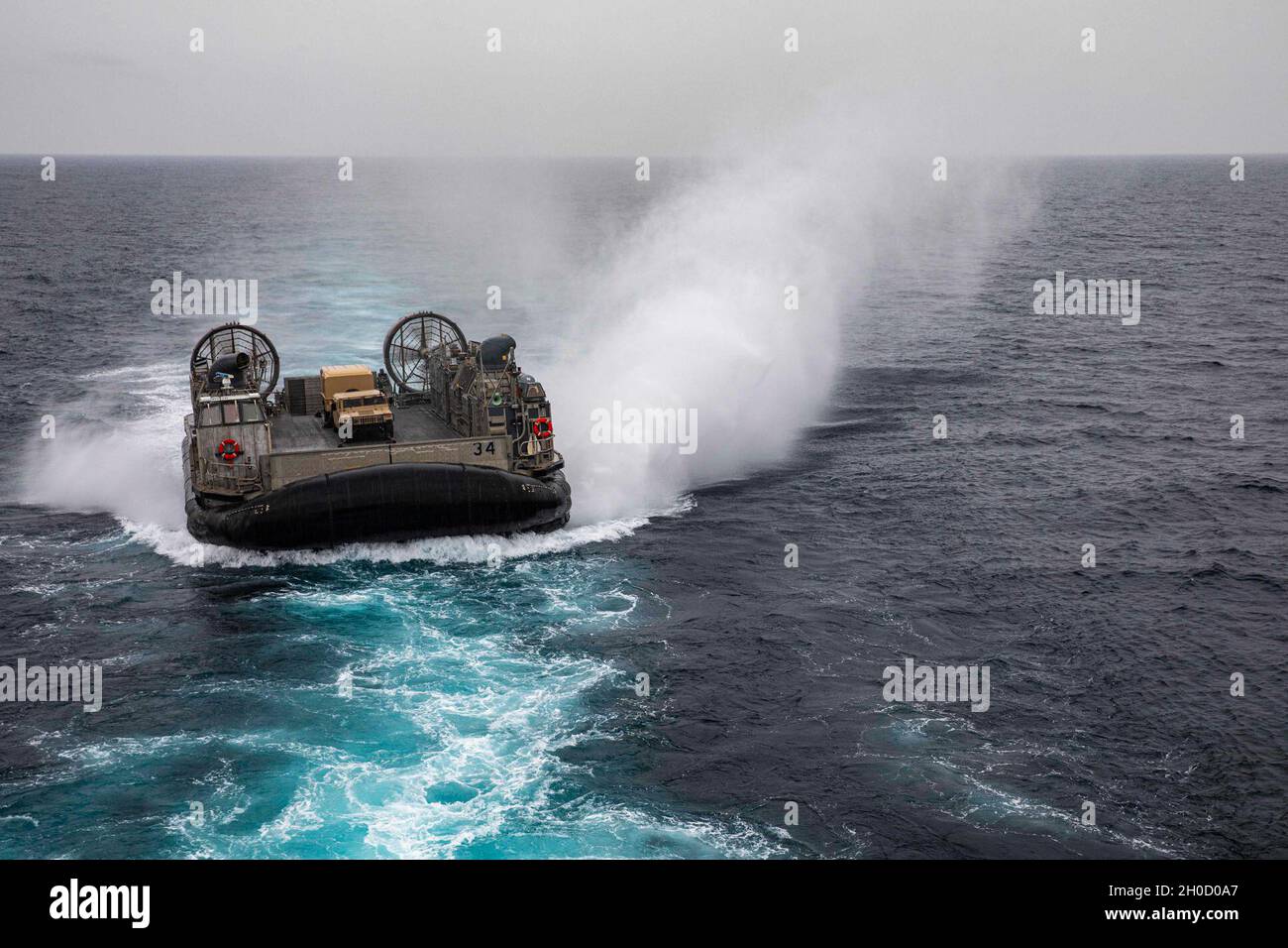 210127-N-OX029-1032 ATLANTIC OCEAN (Jan. 27, 2021) A landing craft, air ...