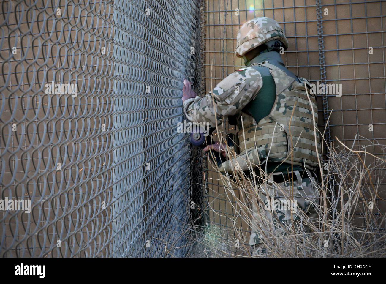 Polish engineer soldiers from Task Force Minecraft and a U.S. Military ...