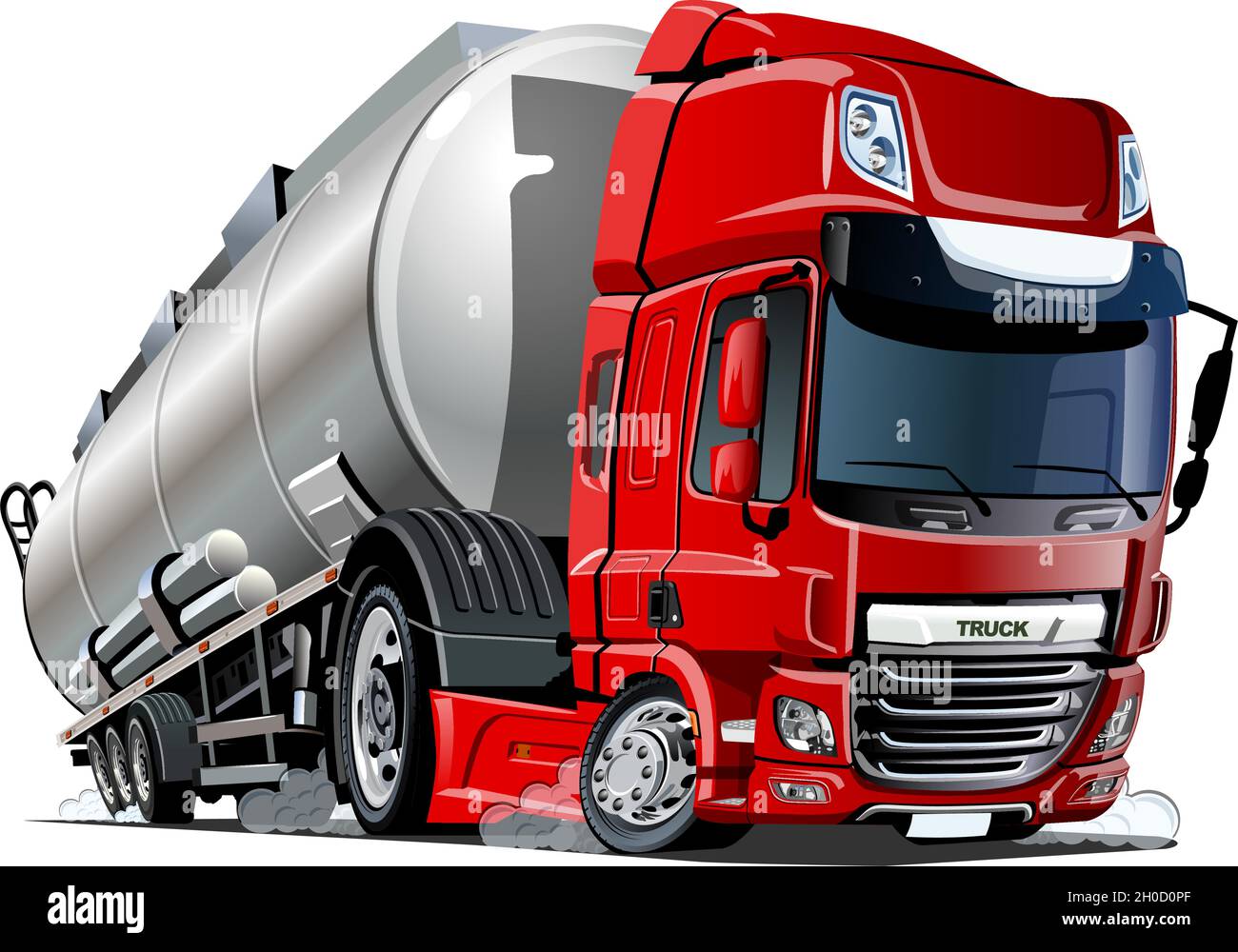Cartoon semi tanker truck. Available EPS-10 vector format separated by ...