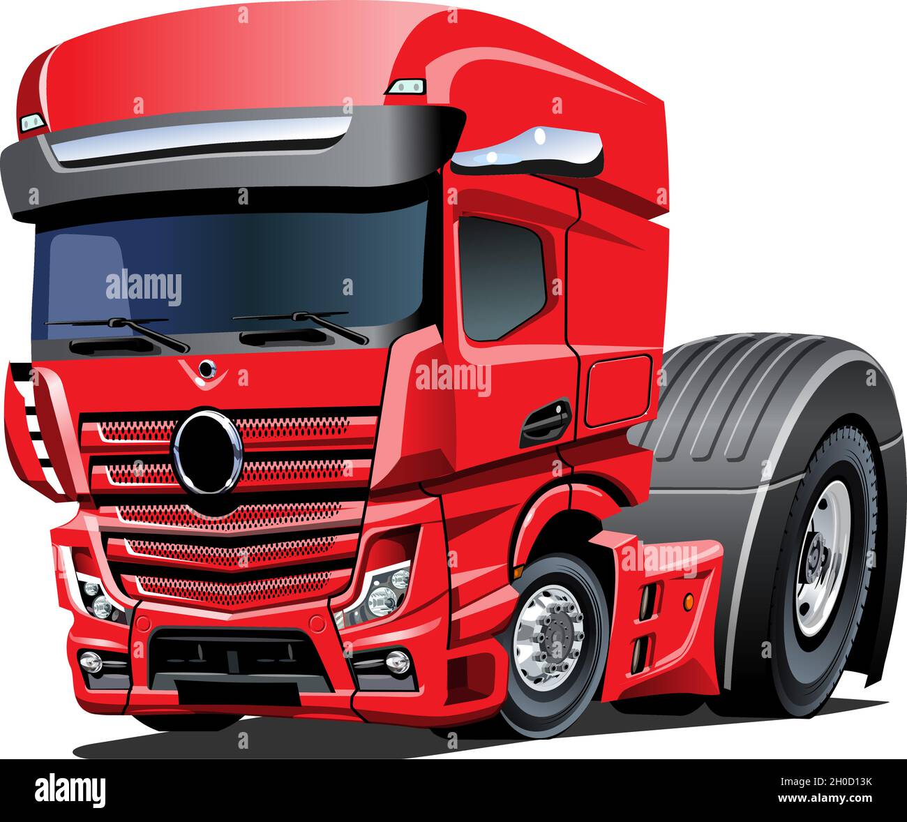 Cartoon semi truck. Available EPS-10 vector format separated by groups ...