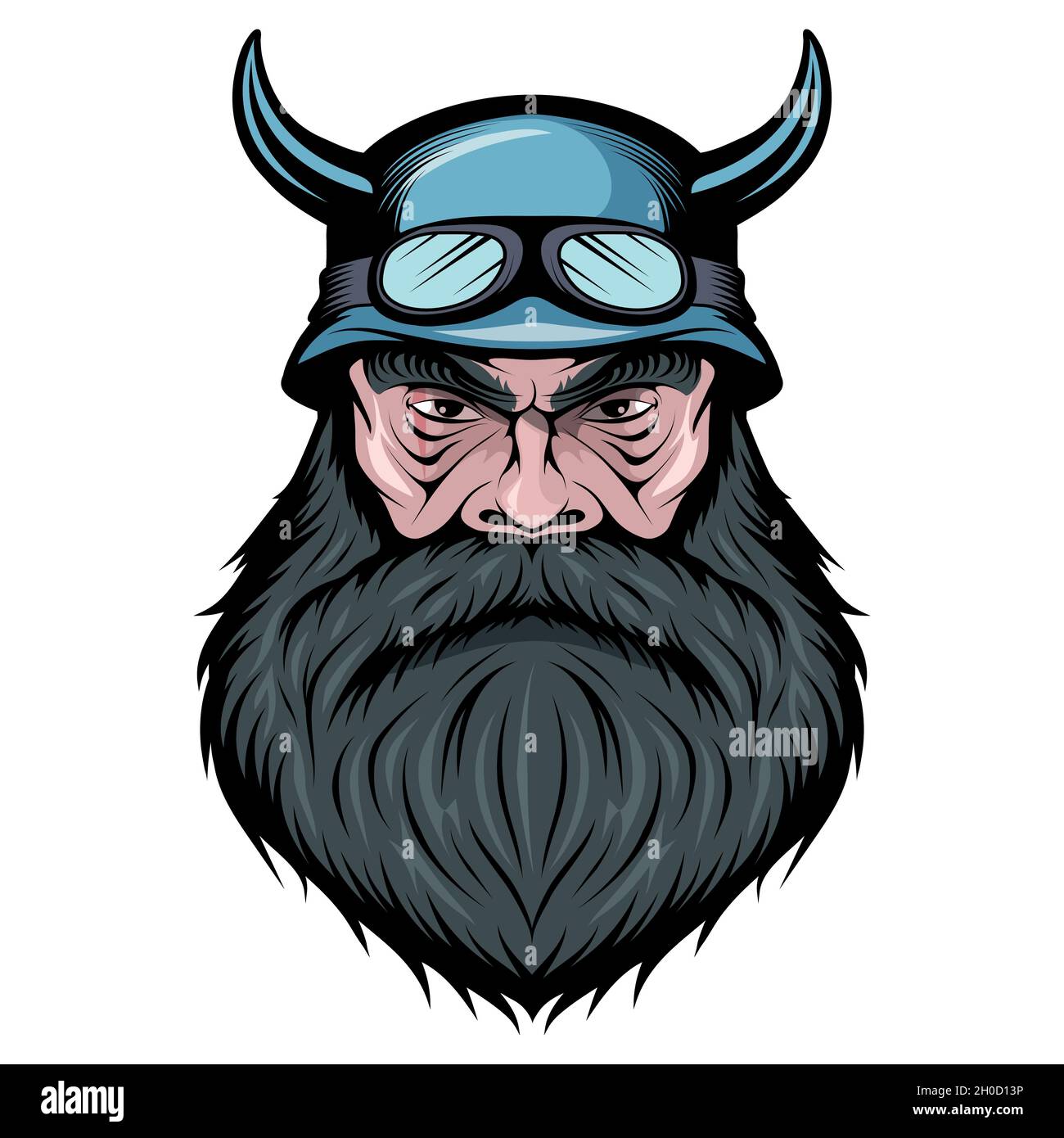 Biker. Character. Bald man. Male face. Hipster. Person with the scar ...